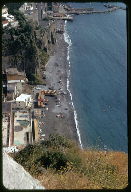 View from above of beach, Meta, Italy - Digital Commonwealth
