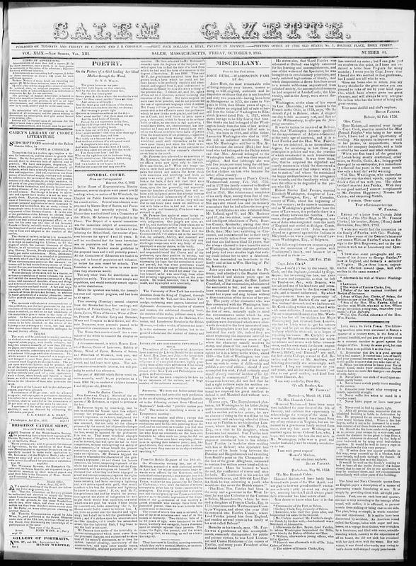 The Salem Gazette. October 09, 1835 - Digital Commonwealth