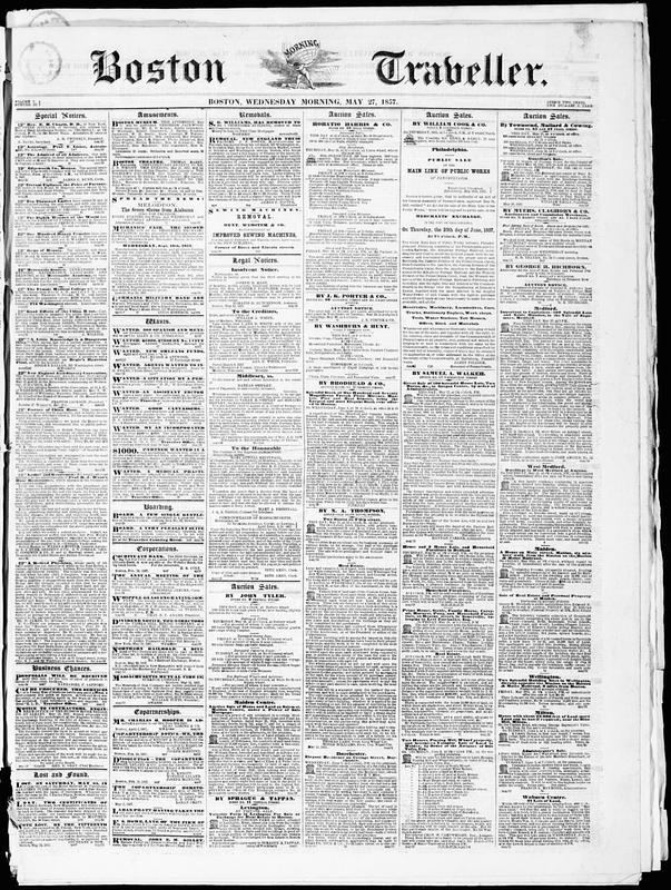 Boston Daily Traveller. May 27, 1857 - Digital Commonwealth