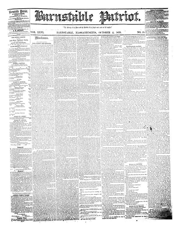 Barnstable Patriot. October 02, 1855 - Digital Commonwealth