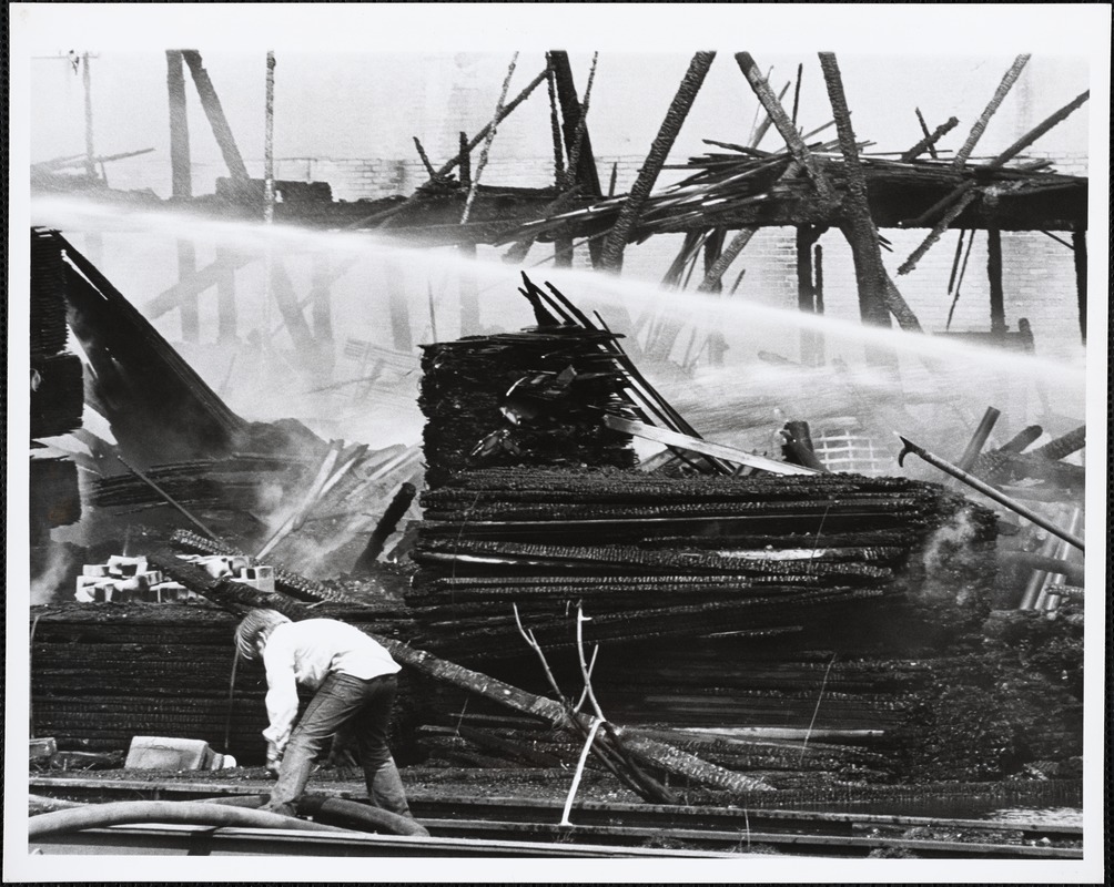 Detail of fire at Locke Lumber Yard - Digital Commonwealth