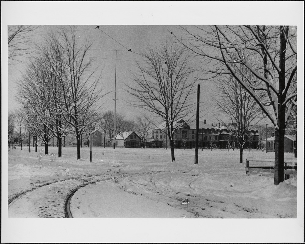 Needham Common, winter - Digital Commonwealth