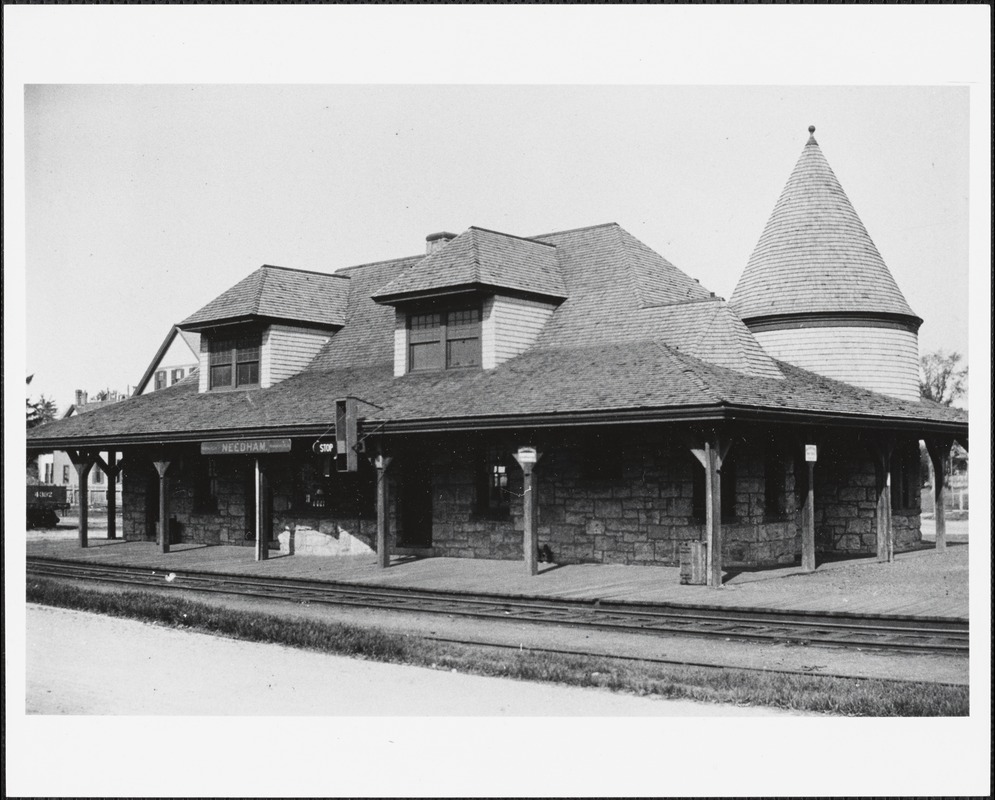 Railroad station, Needham Square - Digital Commonwealth