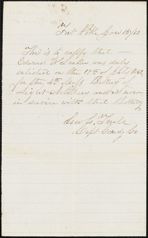 Civil War enlistment paper - Digital Commonwealth