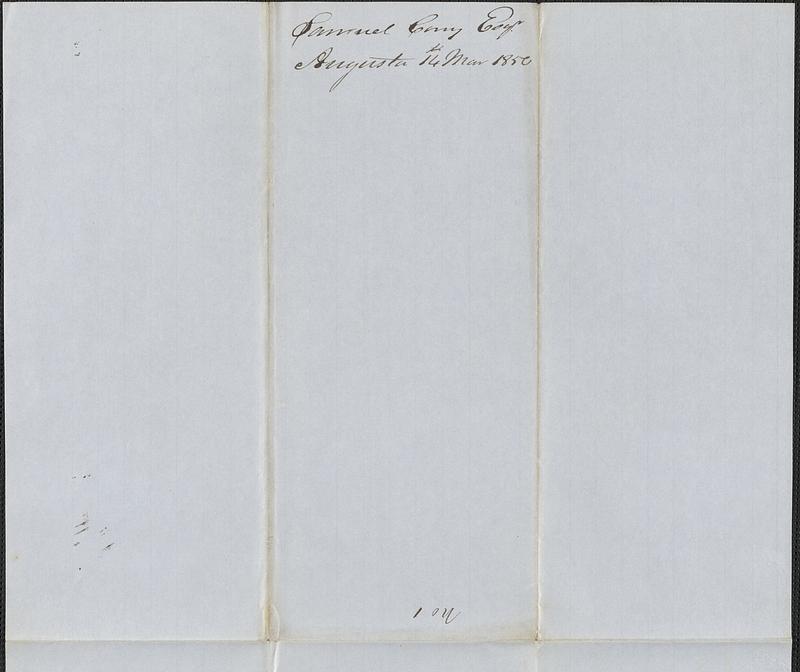 Samuel Cony to George Coffin, 14 March 1850 - Digital Commonwealth