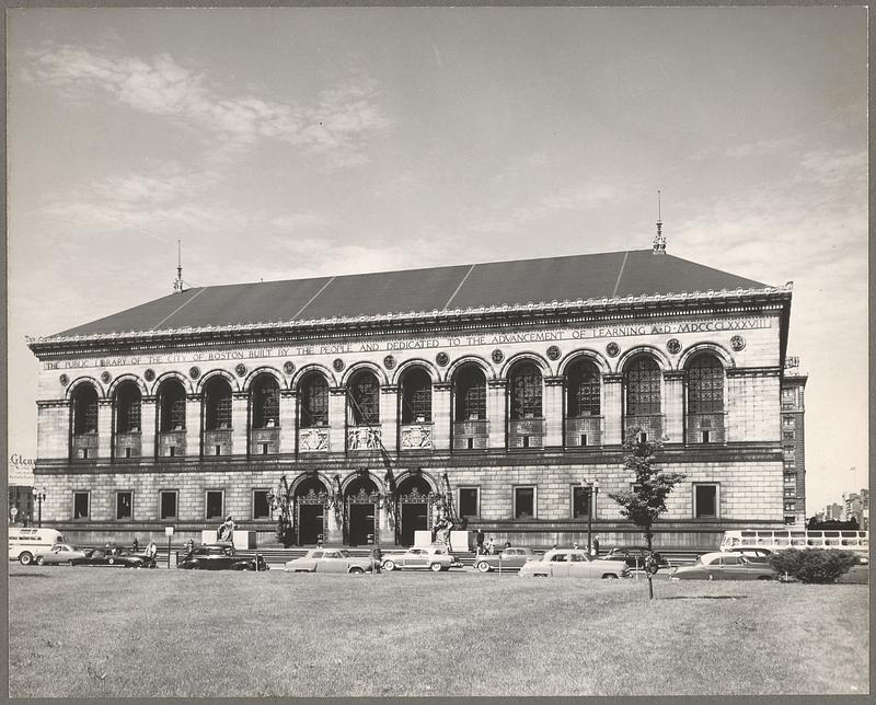 Boston, Public Library, exterior, façade - Digital Commonwealth