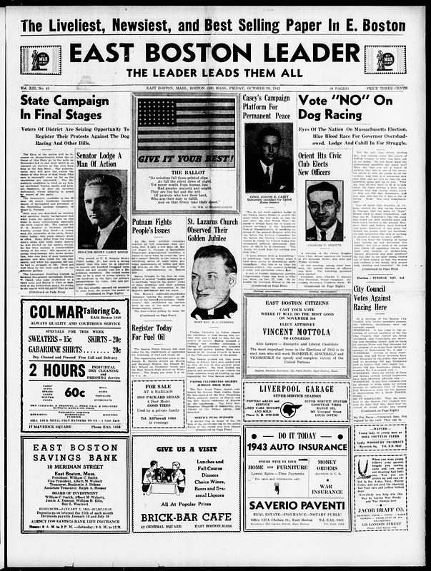 East Boston Leader. October 30, 1942 - Digital Commonwealth
