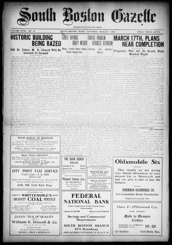 South Boston Gazette. March 07, 1925 - Digital Commonwealth