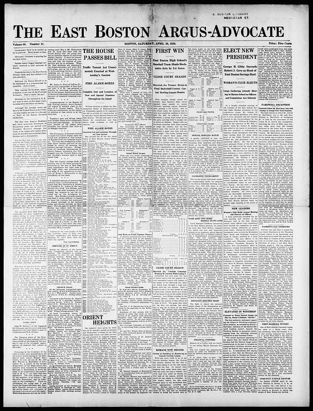 East Boston Argus-Advocate. April 20, 1929 - Digital Commonwealth