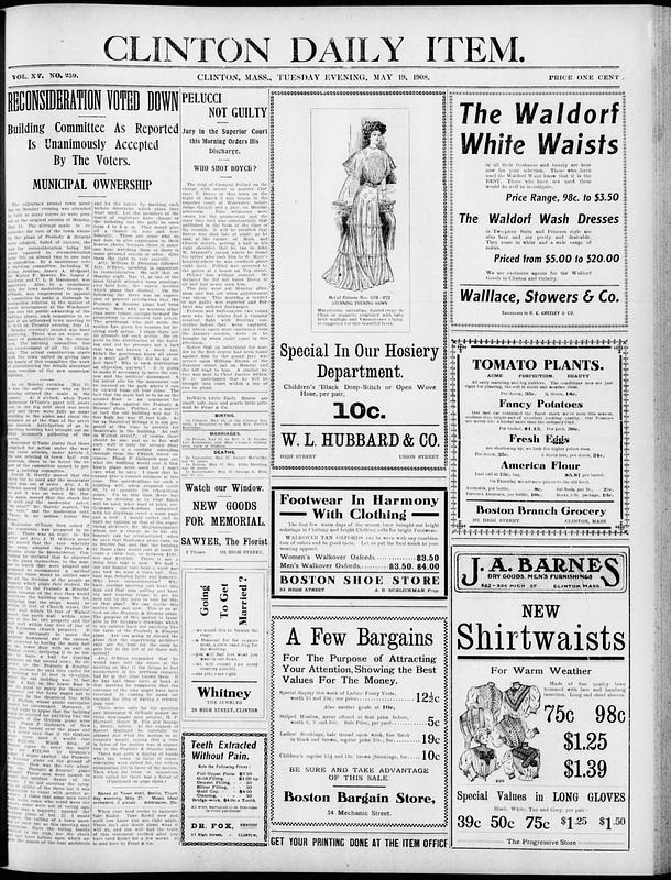 Clinton Daily Item. May 19, 1908 - Digital Commonwealth