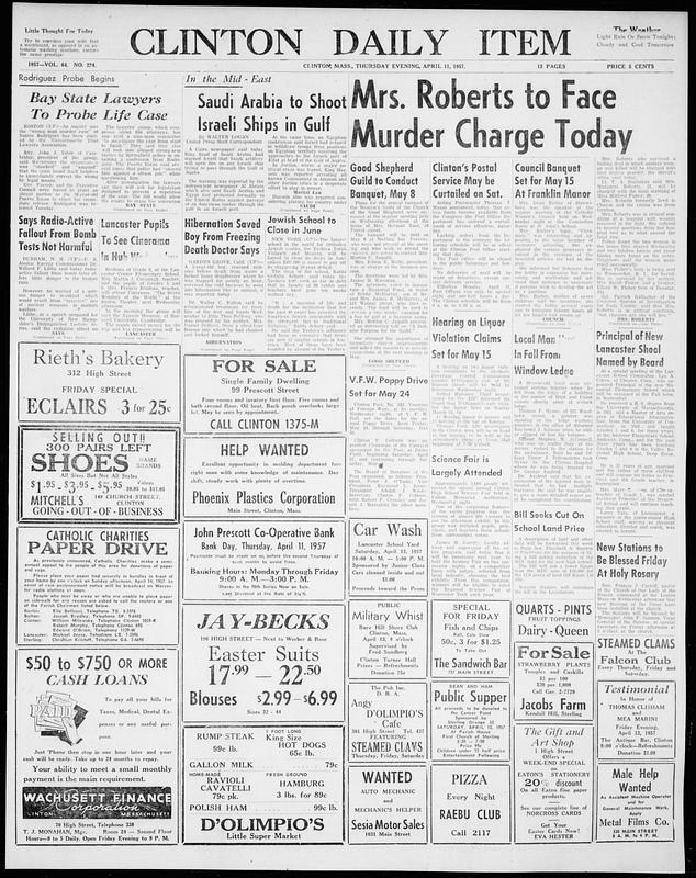 Clinton Daily Item. April 11, 1957 - Digital Commonwealth