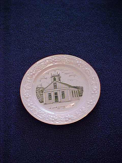 Decorative plate with a church design - Digital Commonwealth