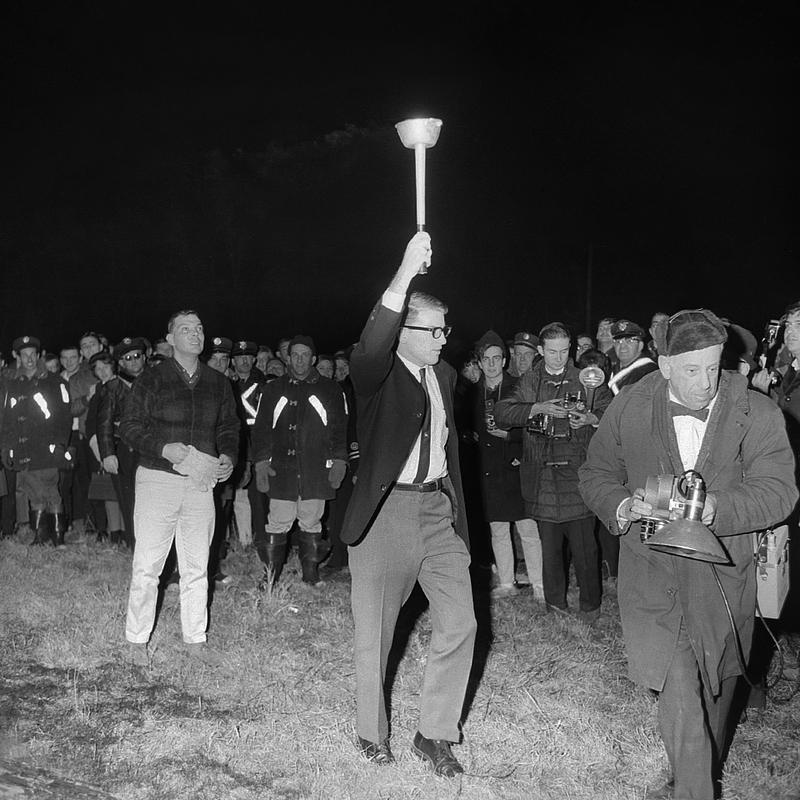 Southeastern Massachusetts Technological Institute hearing, lighting of bonfire, North Dartmouth ...