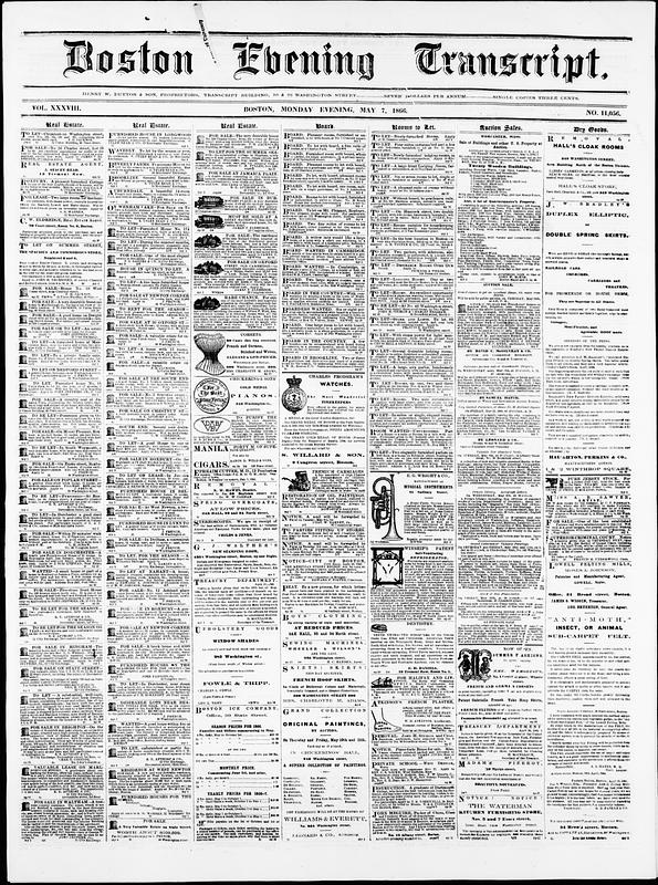Boston Evening Transcript. May 07, 1866 - Digital Commonwealth