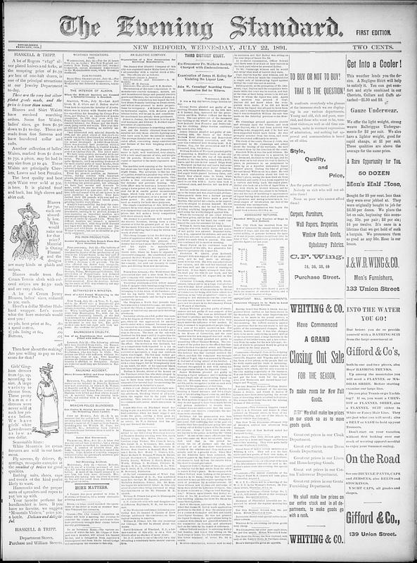 Evening Standard. July 22, 1891 - Digital Commonwealth