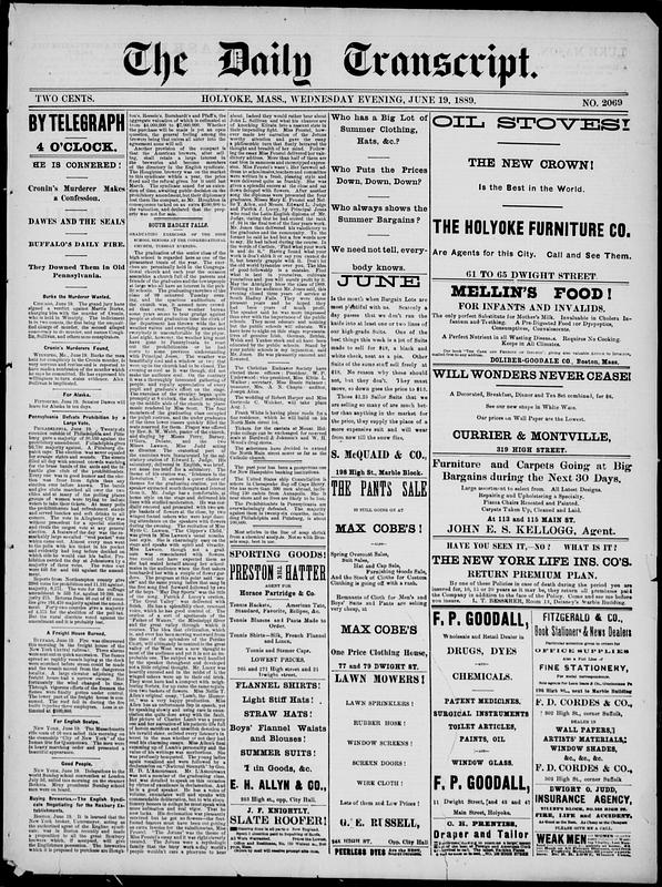 The Daily Transcript. June 19, 1889 - Digital Commonwealth