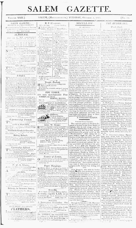 The Salem Gazette. October 03, 1815 - Digital Commonwealth