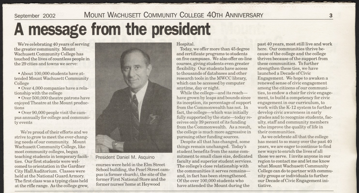 A message from the president - Digital Commonwealth