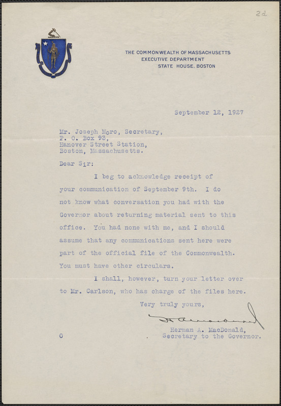 Herman A. MacDonald (Executive Department, Commonwealth of ...