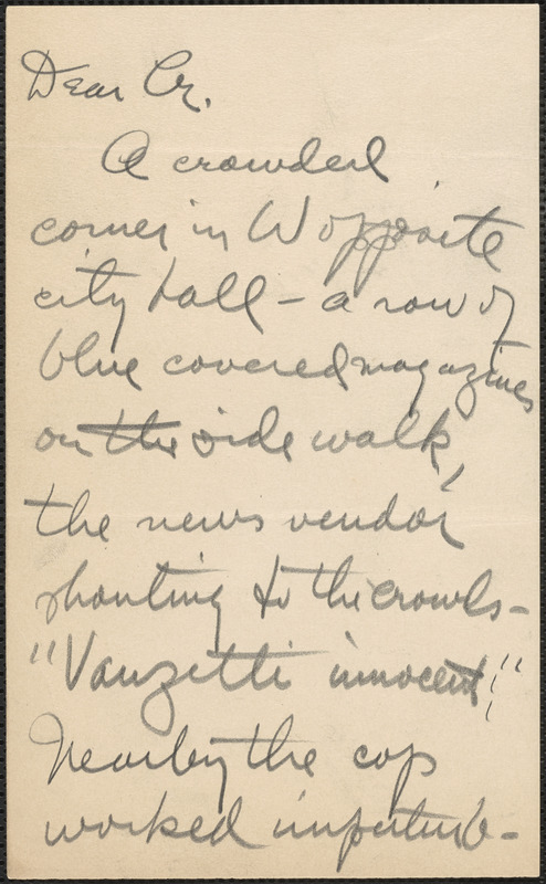 Harold L. Stratton autograph letter signed to [Creighton J. Hill ...