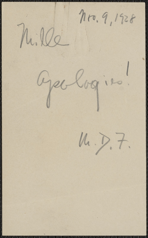 Autograph note, 1928 - Digital Commonwealth