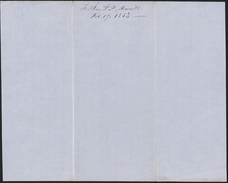Samuel Warner to Anson P. Morrill, 17 February 1853 - Digital Commonwealth