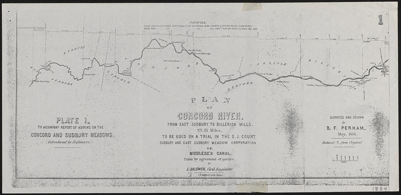 Plan of Concord River from East Sudbury to Billerica Mills, 22.15 miles ...