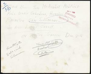 Back Row - Tom Mcneeley. Melfield Kolo Doke Sabedong, Honololo Promoter ...