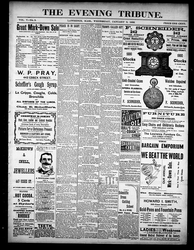 The Evening Tribune. January 06, 1892 - Digital Commonwealth