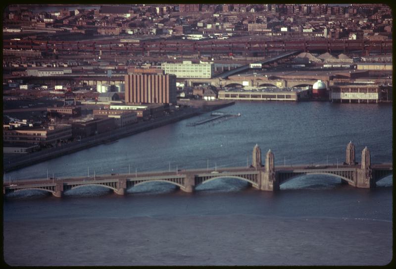 Aerial view of Longfellow Bridge, Charles River and Cambridge - Digital ...