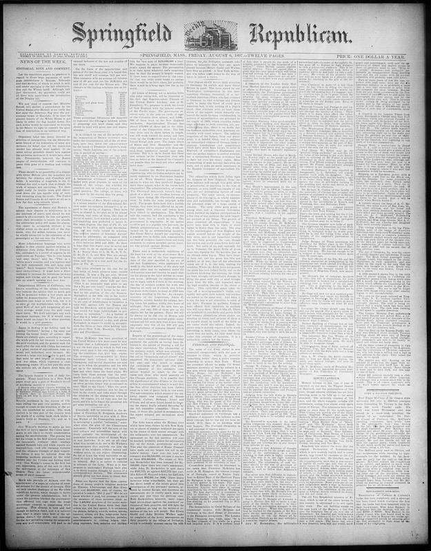 Springfield Weekly Republican. August 06, 1897 - Digital Commonwealth