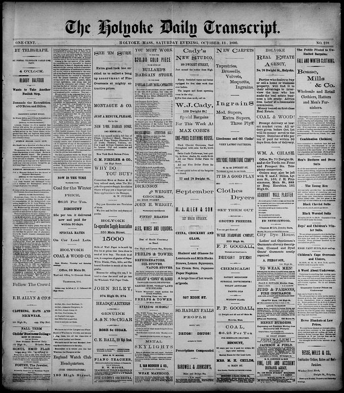 The Daily Transcript. October 11, 1890 - Digital Commonwealth