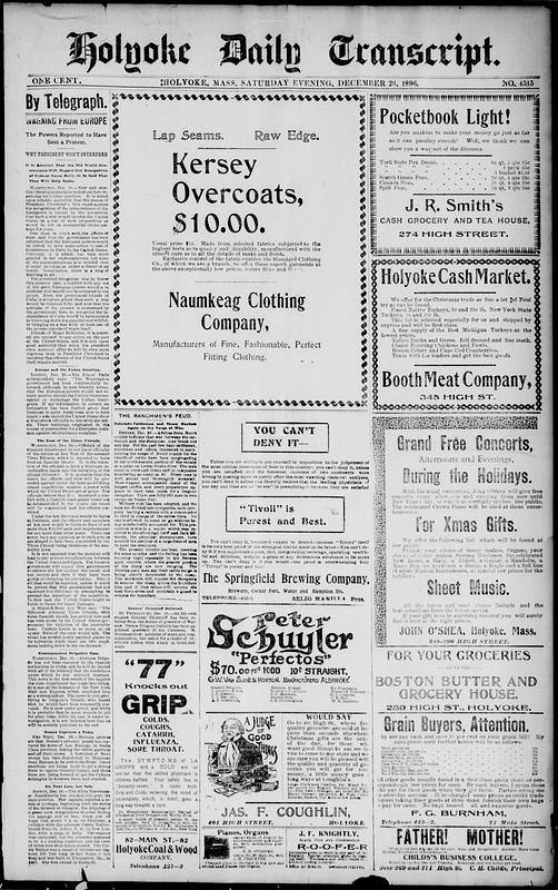 The Holyoke Daily Transcript. December 26, 1896 - Digital Commonwealth