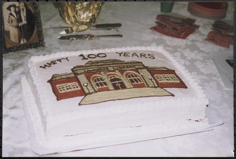 Library 100 years cake - Digital Commonwealth