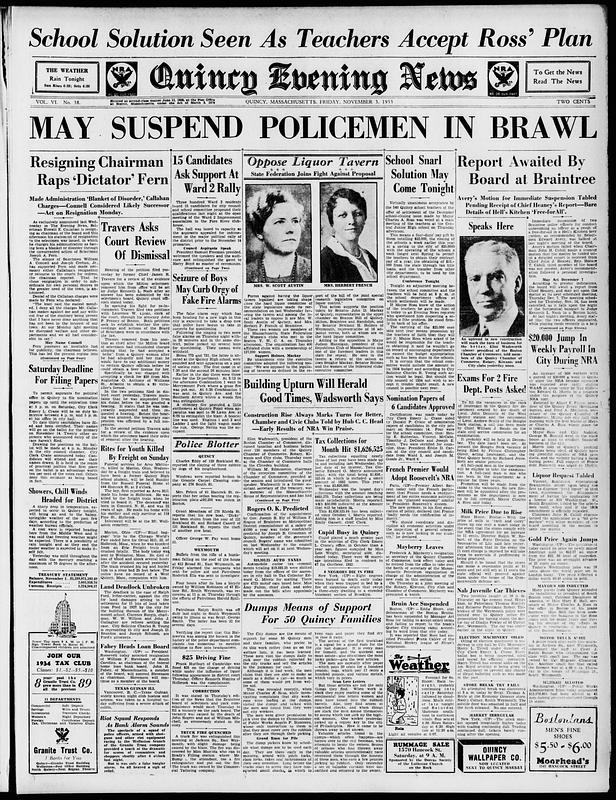 Quincy Evening News. November 03, 1933 - Digital Commonwealth