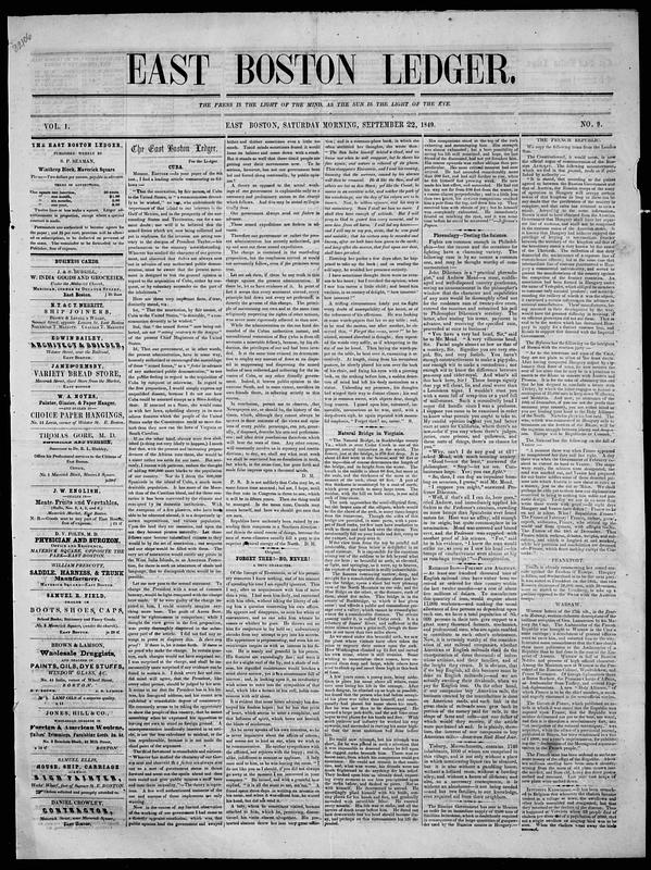 East Boston Ledger, September 22, 1849 - Digital Commonwealth