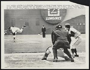 Washington southpaw Clause Osteen unleashes the first pitch of the 1964 ...