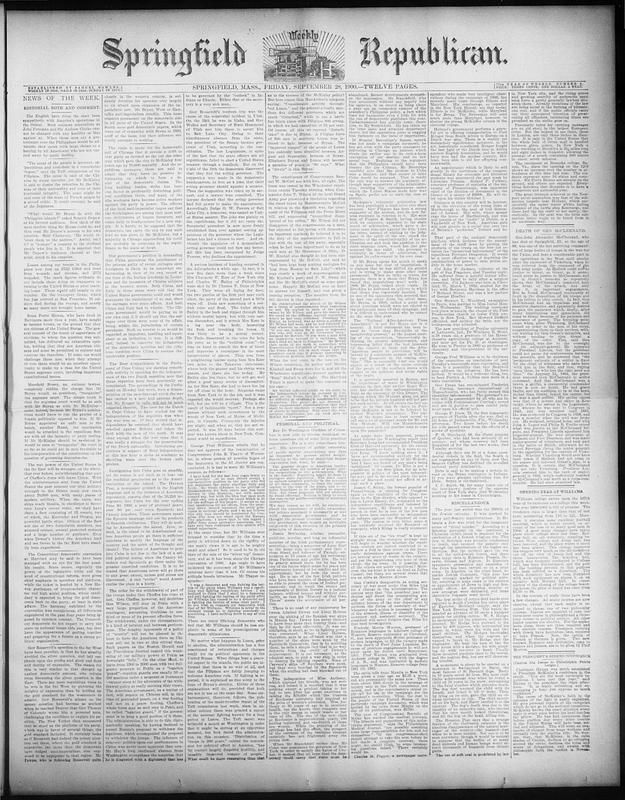 Springfield Weekly Republican - Digital Commonwealth