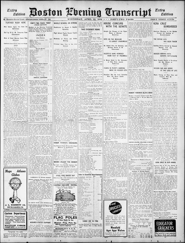 Boston Evening Transcript. April 22, 1914 - Digital Commonwealth