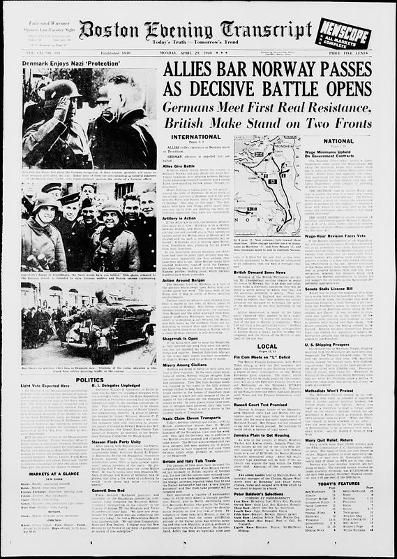 Boston Evening Transcript. April 29, 1940 - Digital Commonwealth