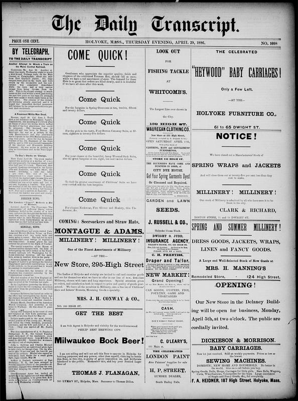 The Daily Transcript. April 29, 1886 - Digital Commonwealth