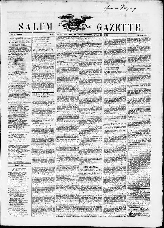 The Salem Gazette. July 16, 1844 - Digital Commonwealth