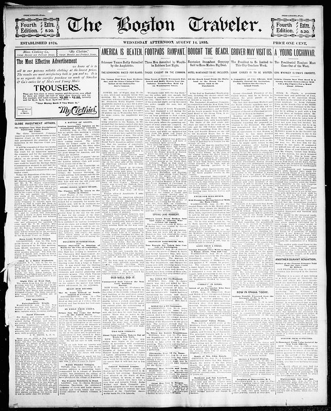 The Boston Traveler. August 14, 1895 - Digital Commonwealth