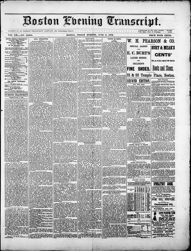 Boston Evening Transcript. June 06, 1879 - Digital Commonwealth