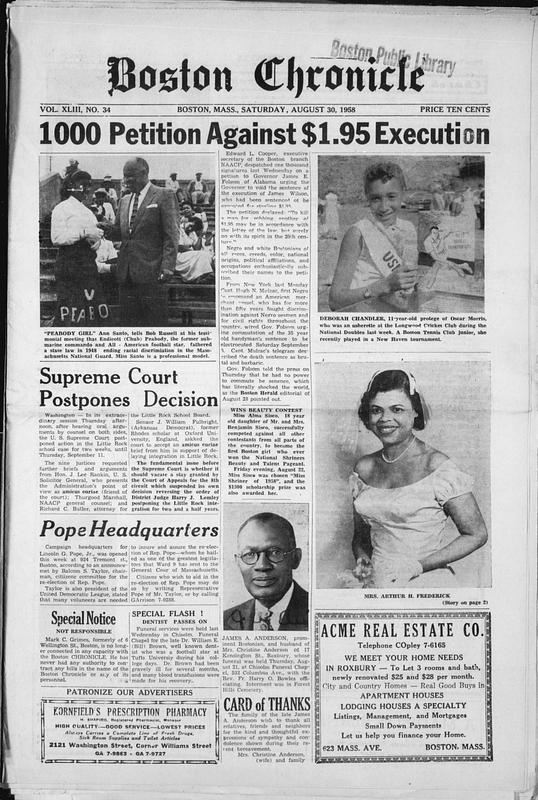 Boston Chronicle. August 30, 1958 - Digital Commonwealth