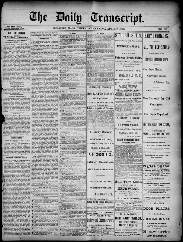 The Daily Transcript. April 09, 1885 - Digital Commonwealth