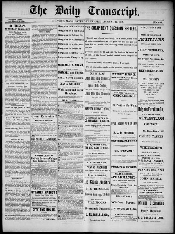 The Daily Transcript. August 22, 1885 - Digital Commonwealth