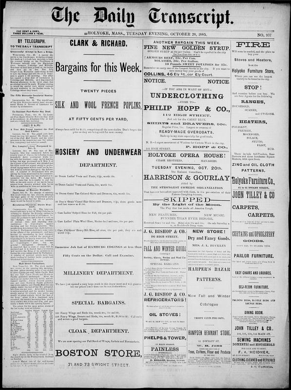 The Daily Transcript. October 20, 1885 - Digital Commonwealth