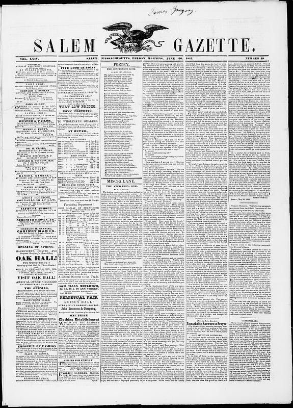 The Salem Gazette. June 20, 1845 - Digital Commonwealth