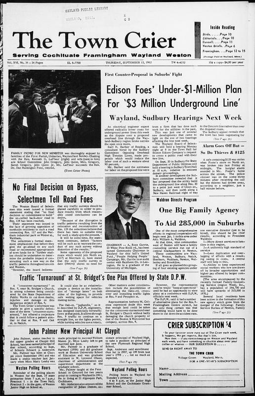 The Town Crier. September 13, 1962 - Digital Commonwealth